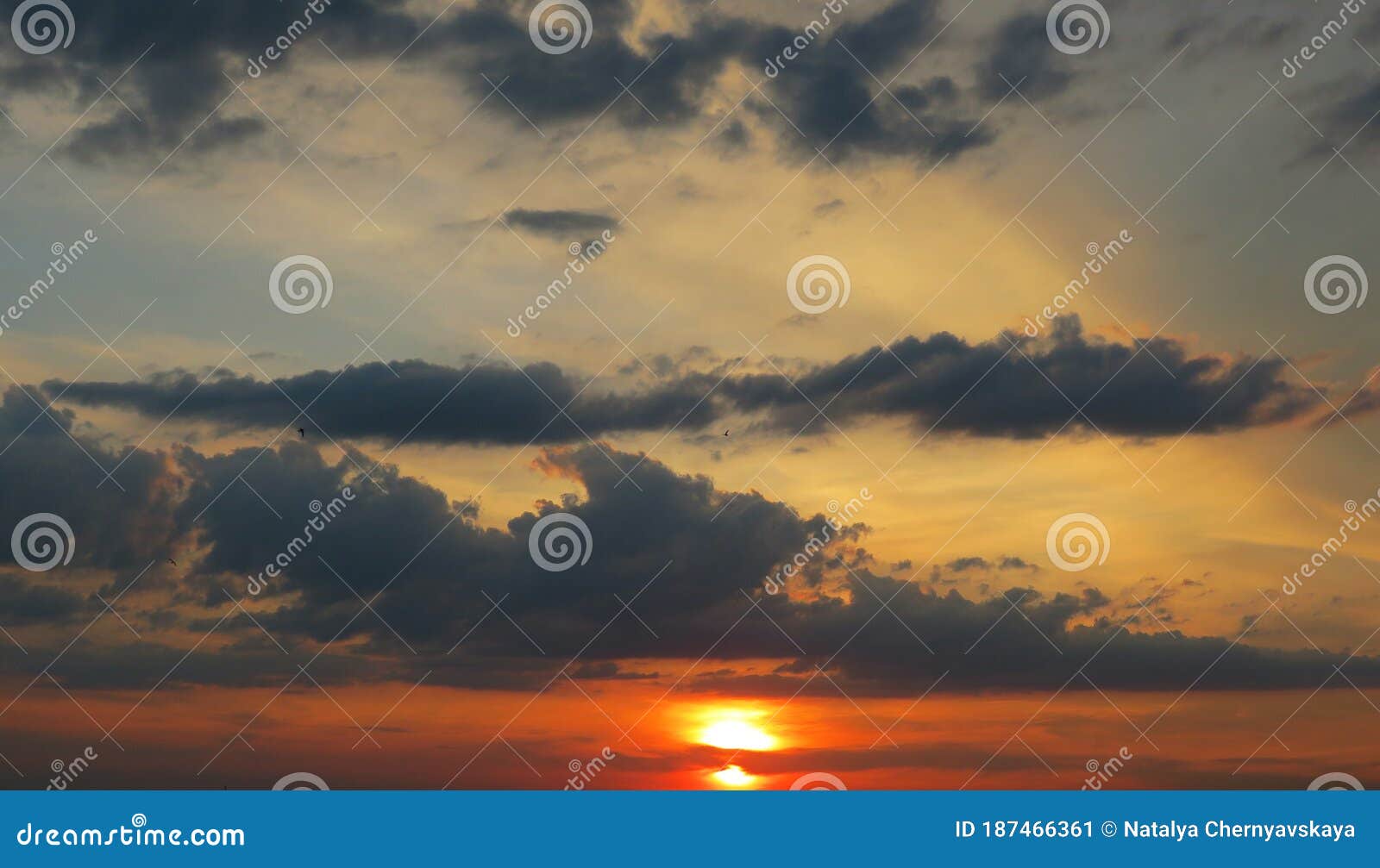 Beautiful Sunset with Dark Clouds Stock Image - Image of clouds, beauty ...