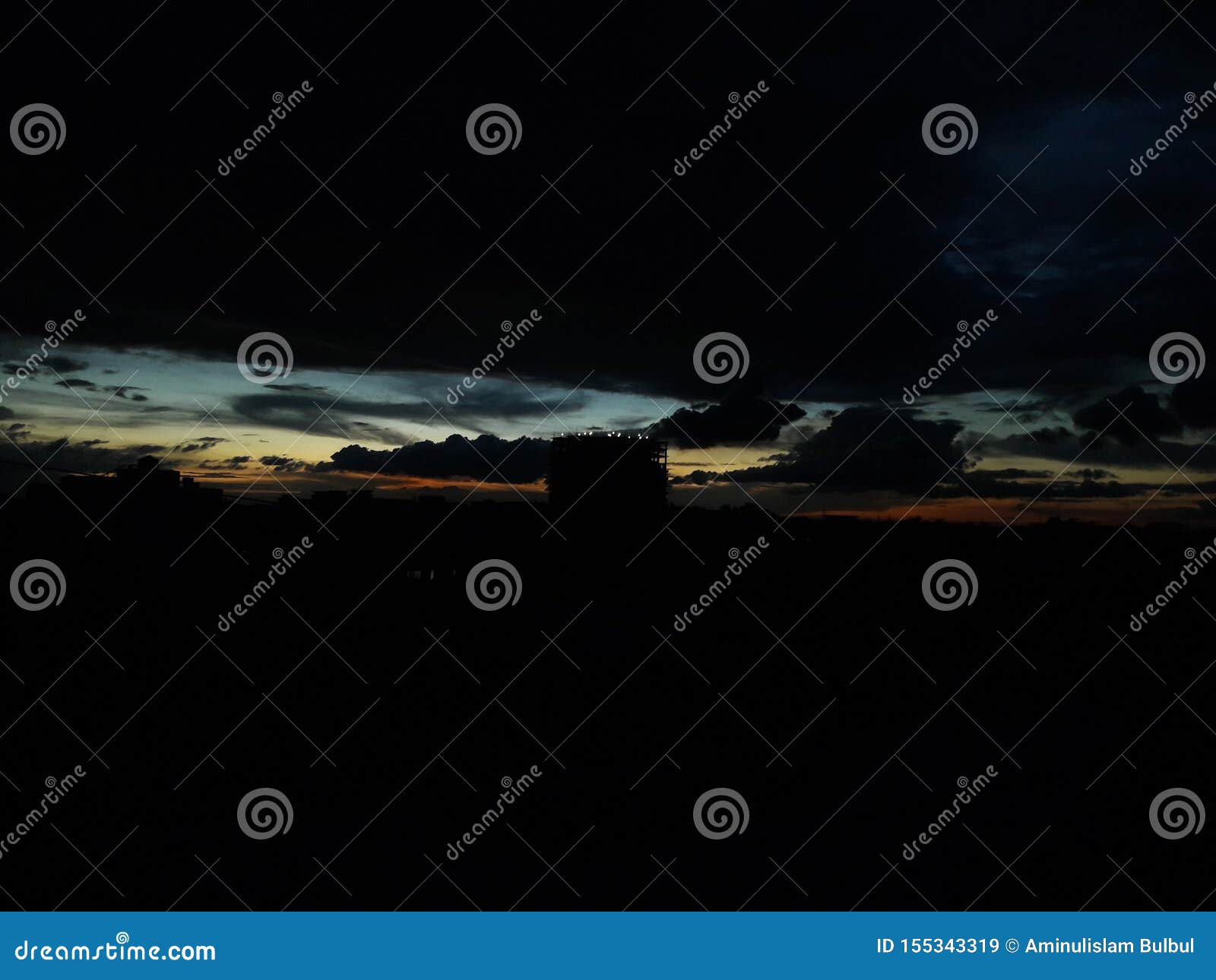 Beautiful Sunset in the Dark Sky.dark Cloud. Stock Image - Image of ...
