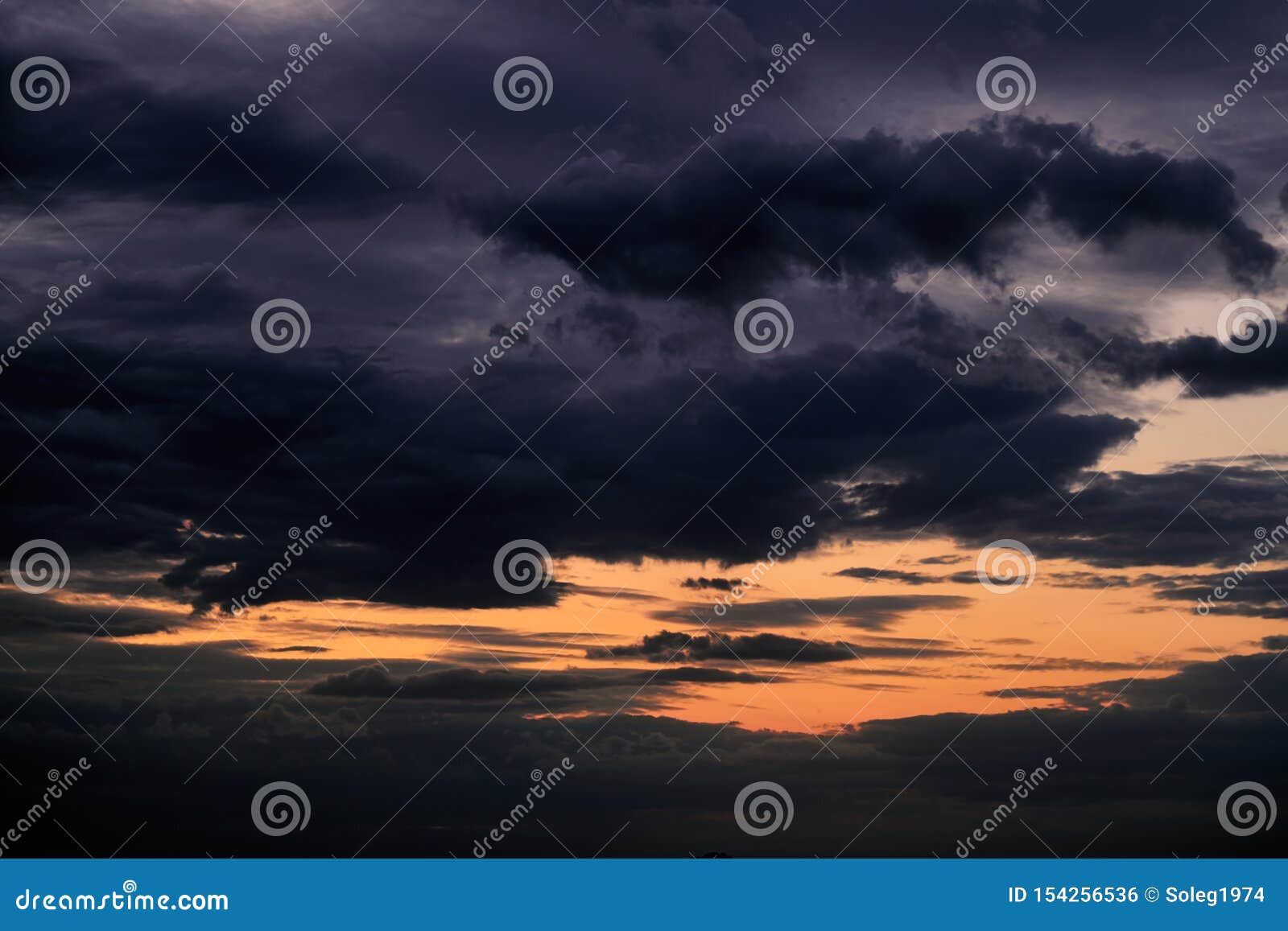 Beautiful Sunset - Dark Sky with Clouds and Sunlight Stock Photo ...