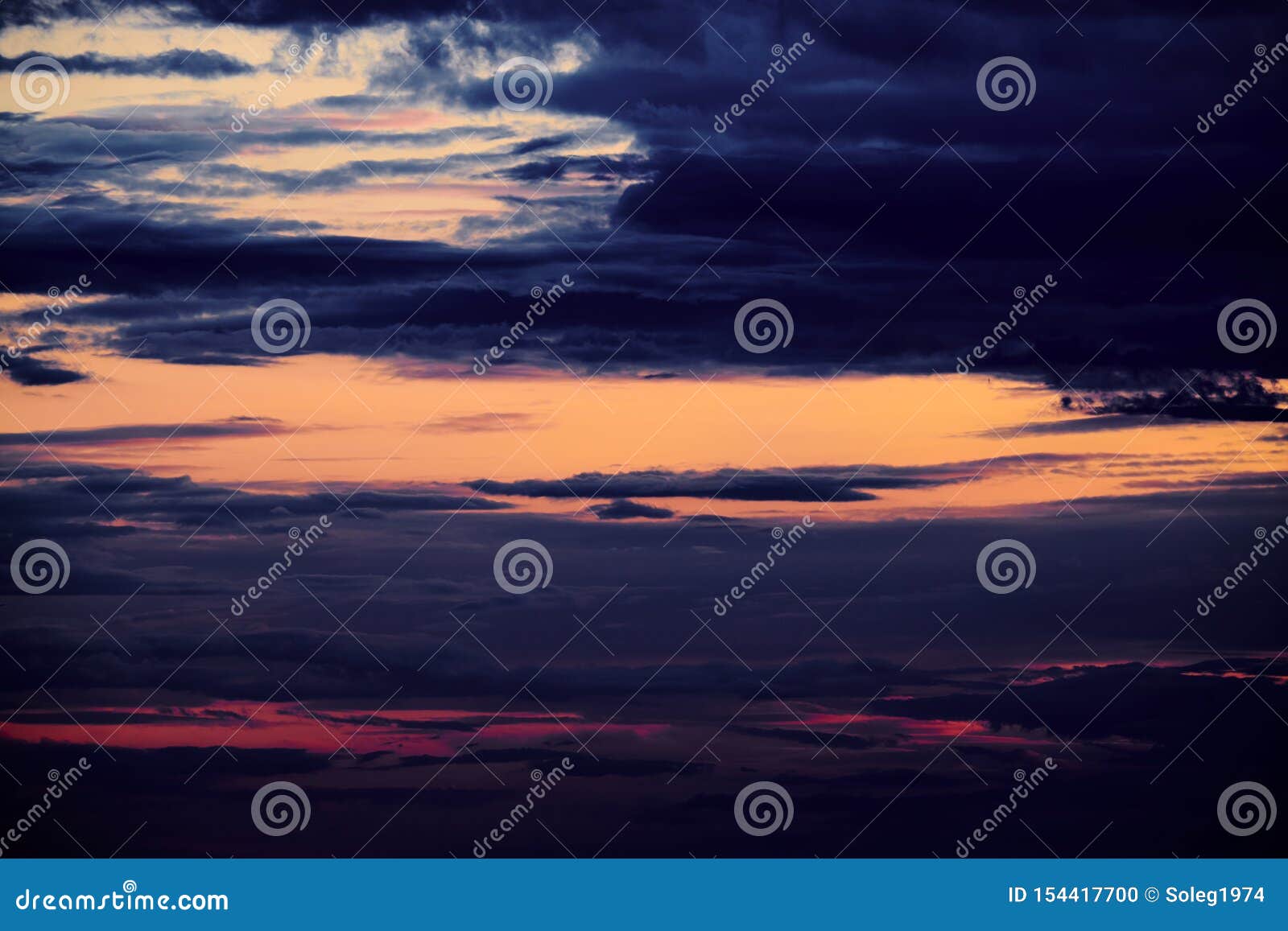 Beautiful Sunset - Dark Sky with Clouds and Sunlight Stock Photo ...