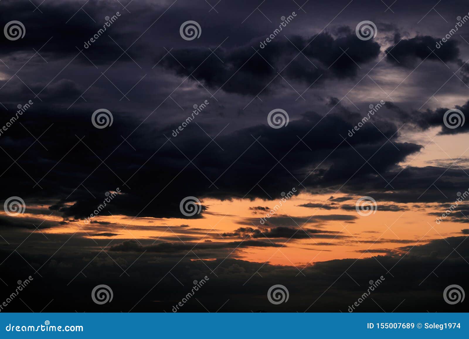 Beautiful Sunset - Dark Sky with Clouds and Sunlight Stock Image ...