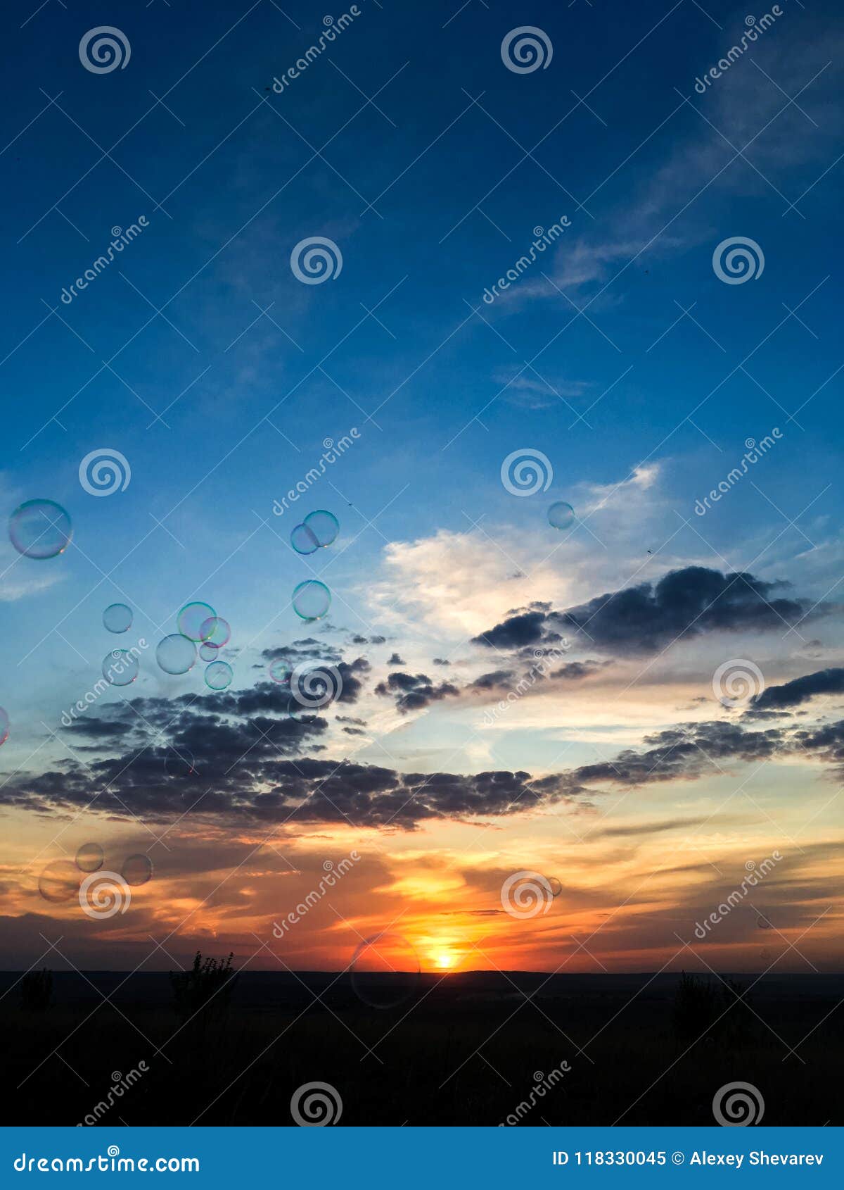 Beautiful Sunset Evening Sky with a Setting Sun Stock Image - Image of ...