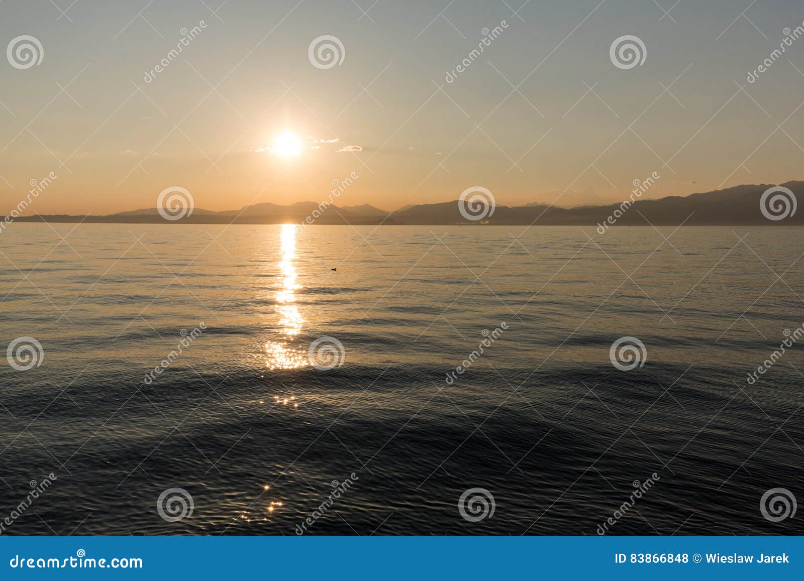 Beautiful Sunset at Garda Lake in Italy. Stock Photo - Image of ...