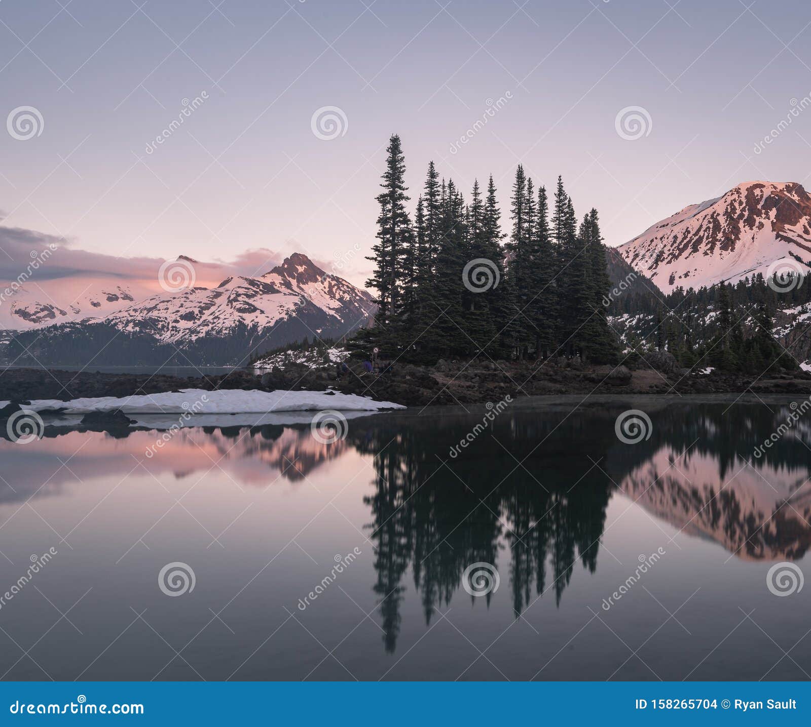 A Beautiful Sunset at Garibaldi Lake, Garibaldi Provincial Park, Canada ...