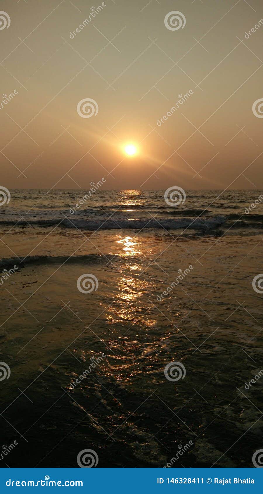 Beautiful sunset in Goa stock image. Image of india - 146328411