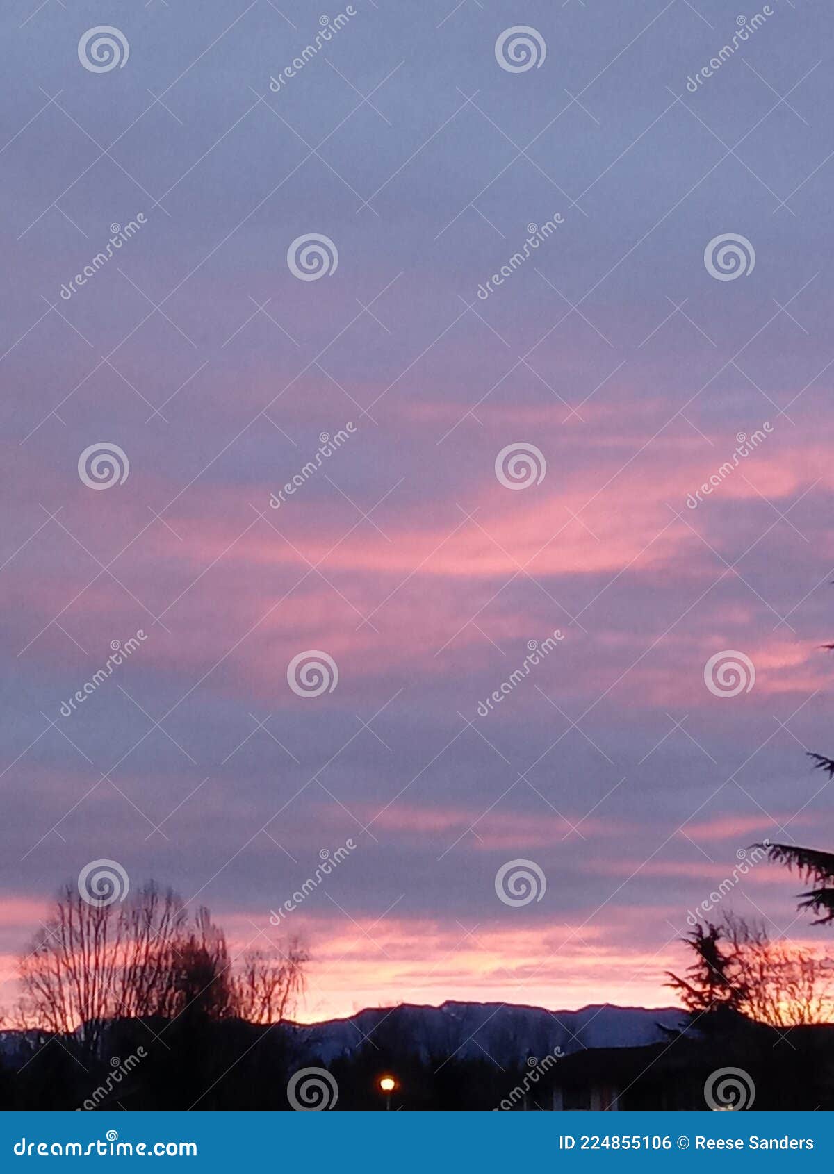 Beautiful Sunset Gorgeous Colors Backyard Washington State Stock Photo ...