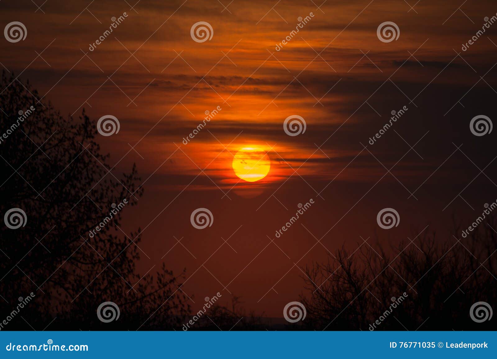 Beautiful Sunset in the Haze Stock Image - Image of autumn, nature ...