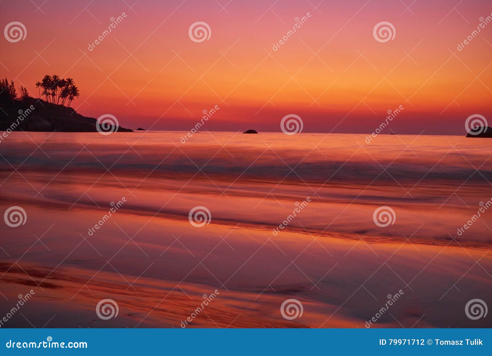 Beautiful Sunset in Indian Goa with Palm Stock Photo - Image of beach ...