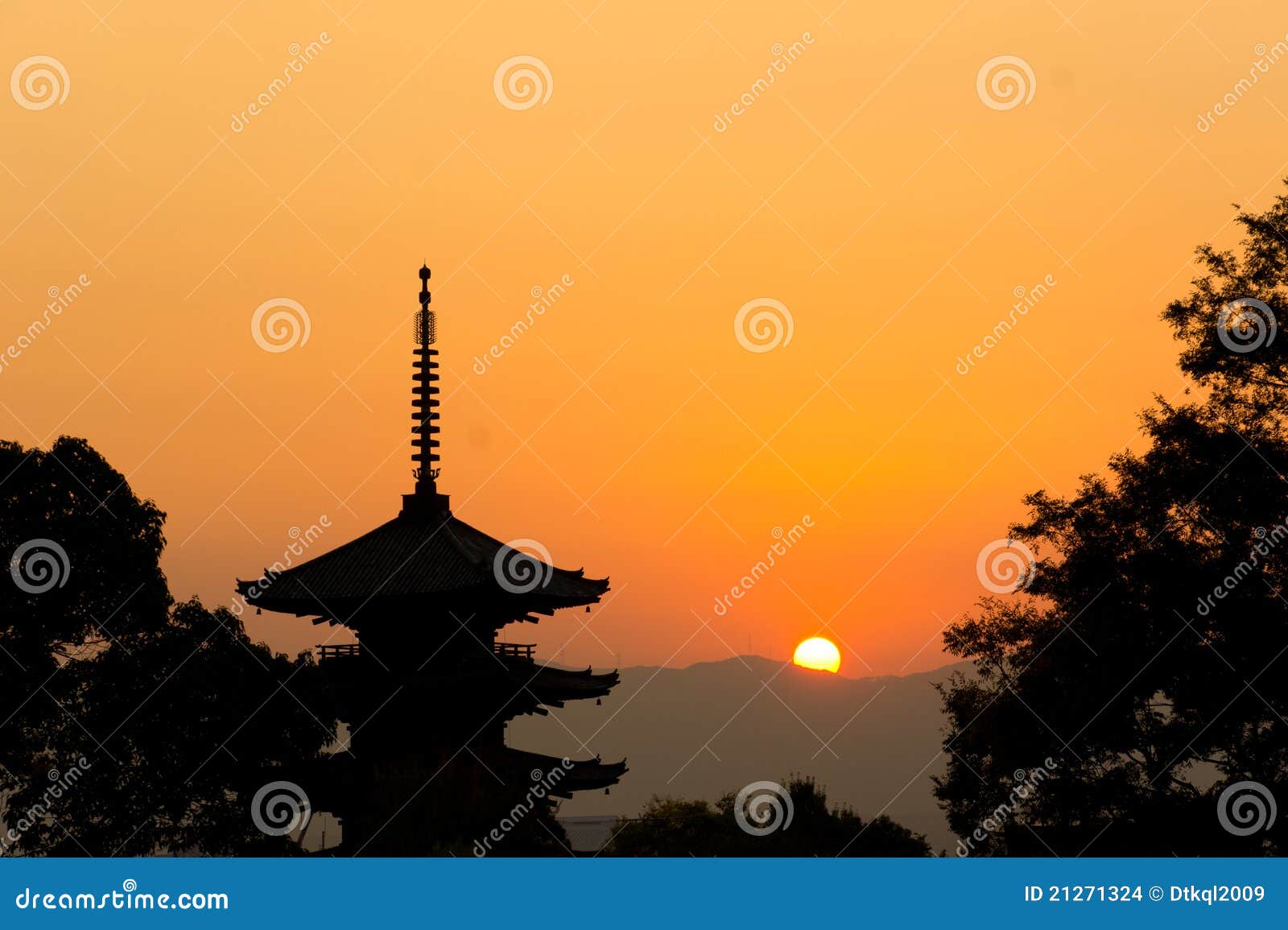 Beautiful sunset in Kyoto stock photo. Image of autumn - 21271324