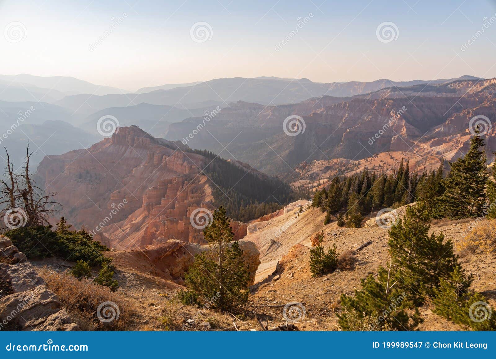 Beautiful Sunset Landscape of the Cedar Breaks from Sunset View ...