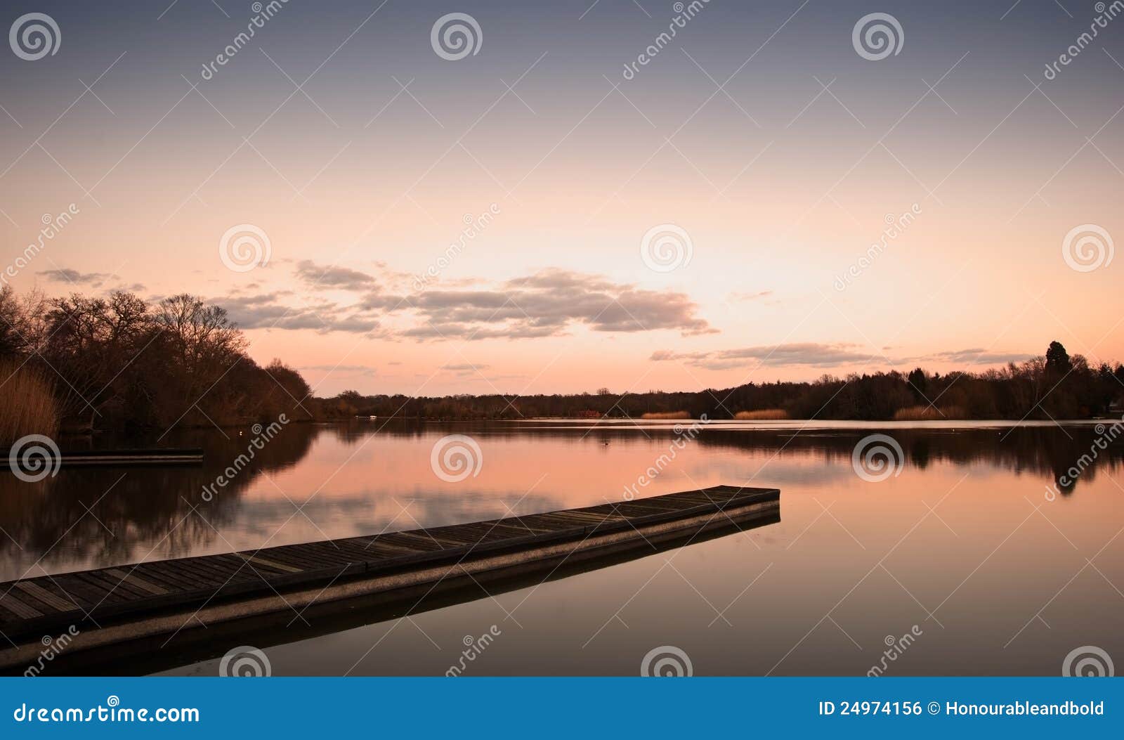 Beautiful Sunset Landscape Over Lake Stock Photo - Image of reflected ...