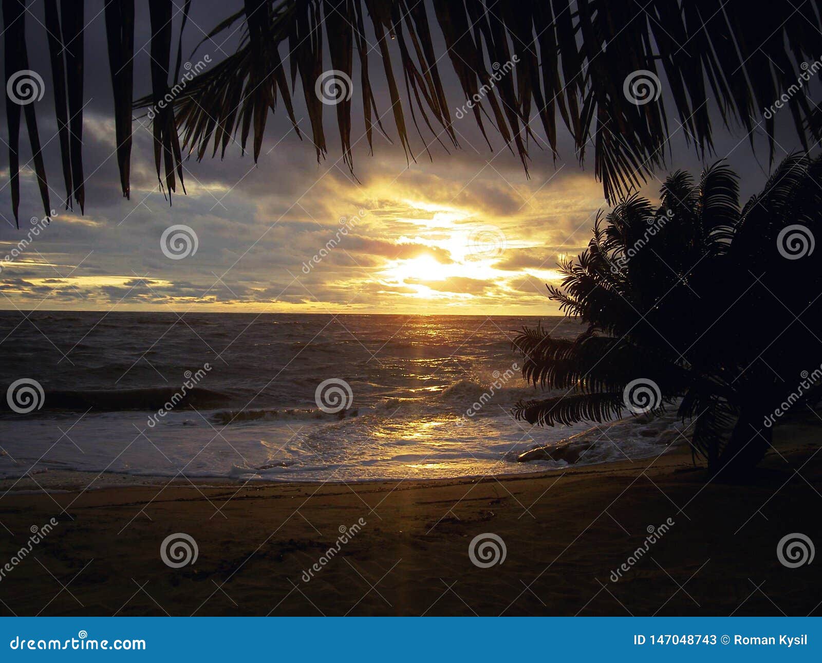 Very Beautiful Sunset in Liberia,Africa Stock Image - Image of clouds ...