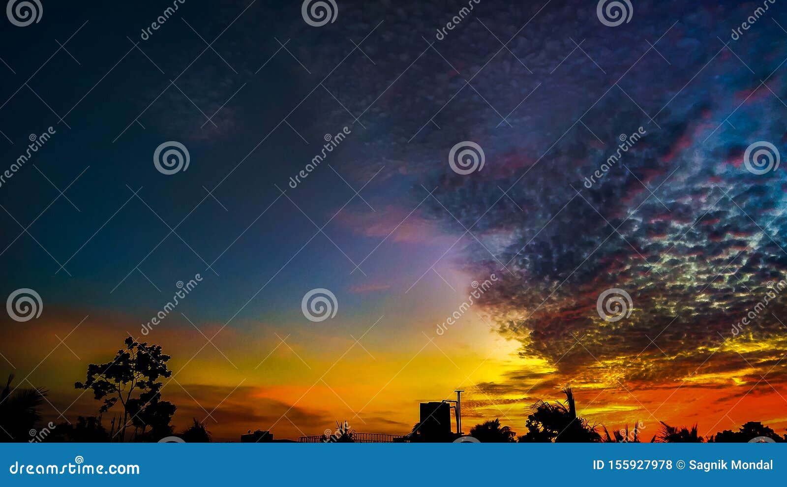 Beautiful Sunset and the Mackerel Sky Stock Photo - Image of ...