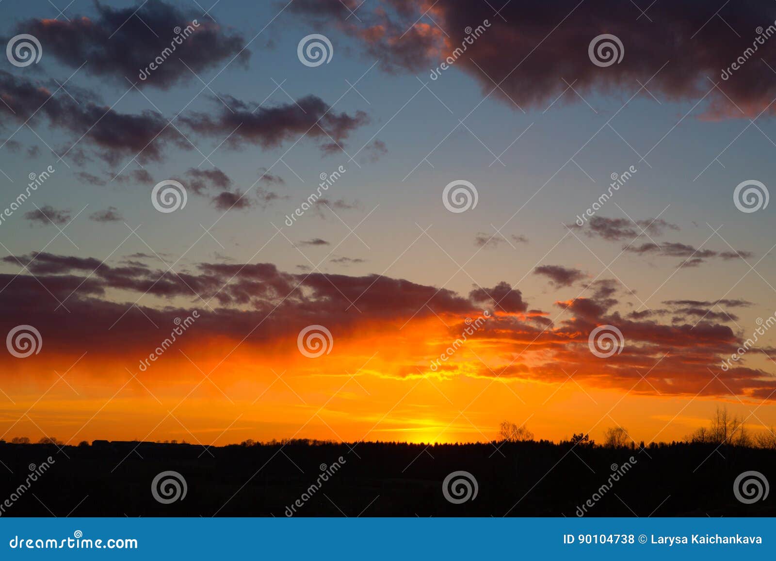 Beautiful sunset in March stock photo. Image of horizon - 90104738