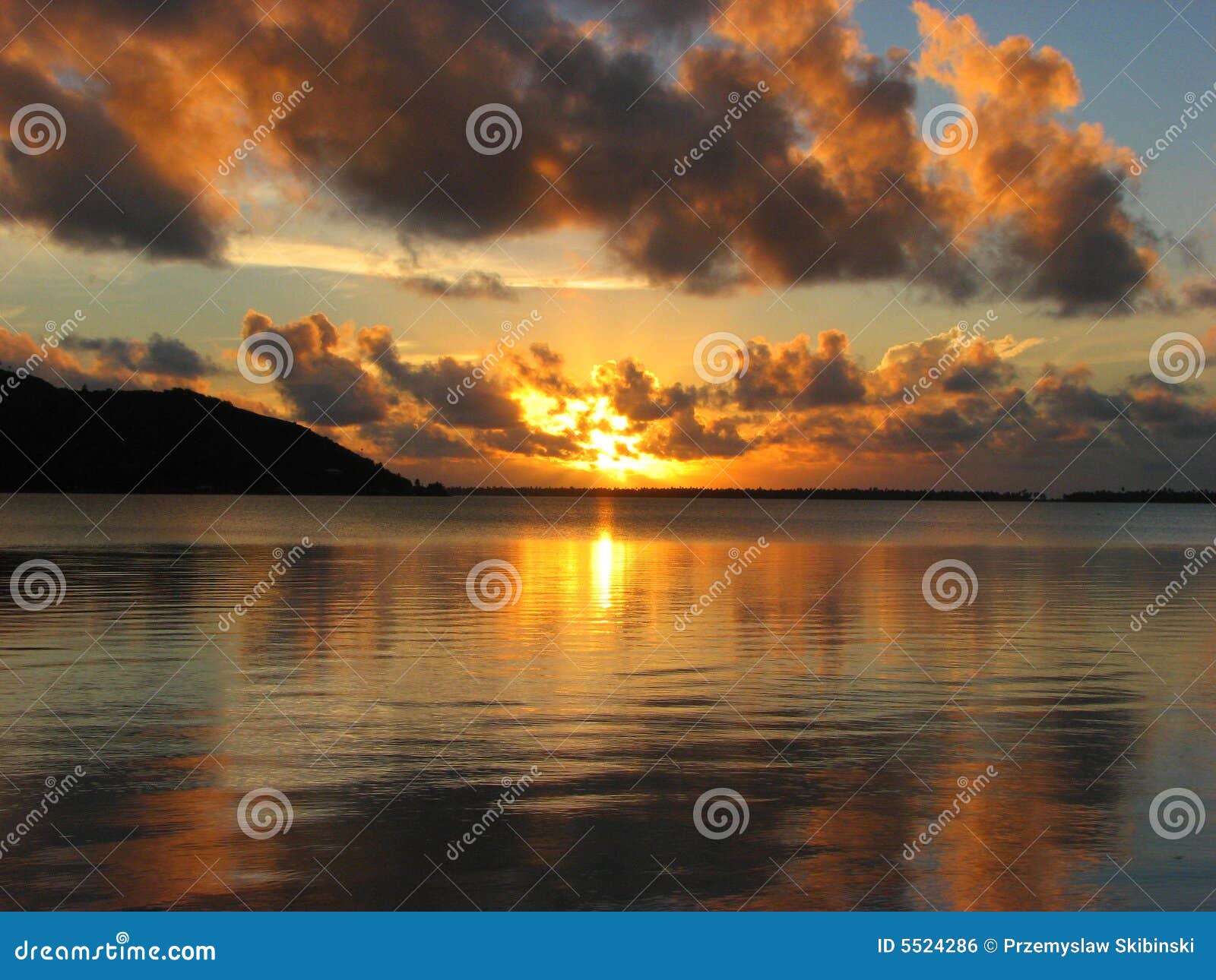 Beautiful Sunset in Maupiti, French Polynesia Stock Photo - Image of ...