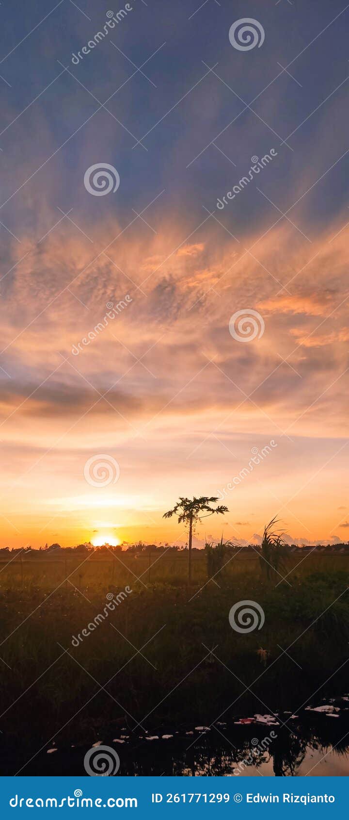 Beautiful Sunset at Merauke Regency Stock Image - Image of sunset ...
