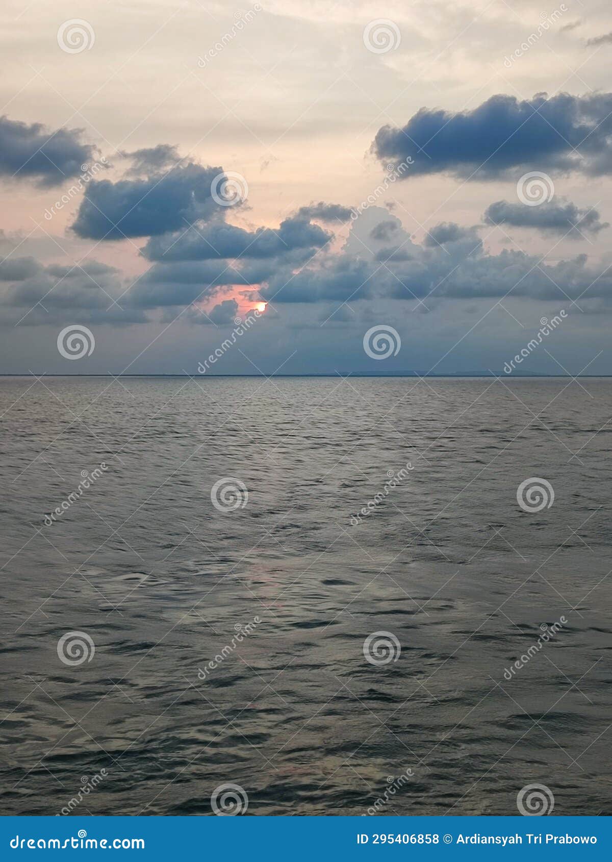 Beautiful Sunset in the Middle of the Sea by a Ship Stock Photo - Image ...