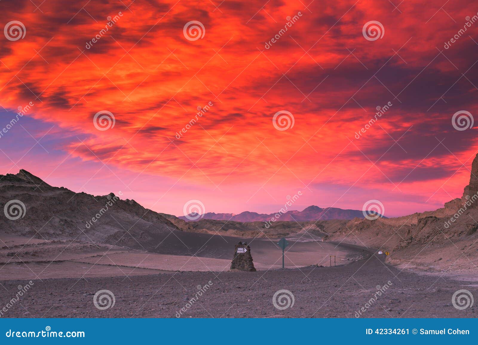 Beautiful Sunset in the Moon Valley, Atacama Desert, Chile Stock Image ...