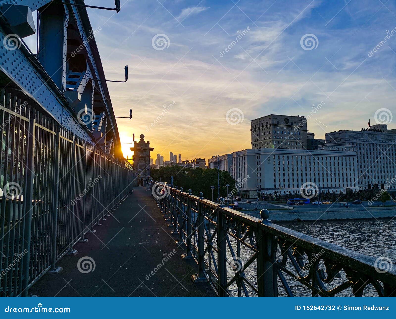 A Beautiful Sunset in Moscow from the Bridge Stock Photo - Image of ...