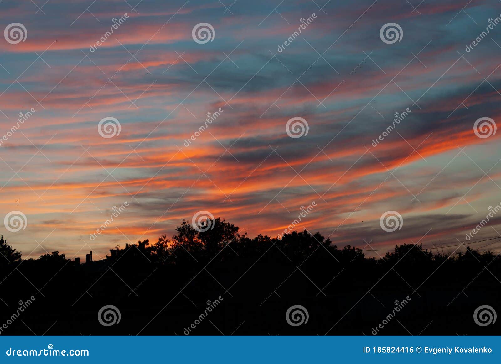 Beautiful Sunset, Multi-colored Clouds in the Sky Stock Photo - Image ...