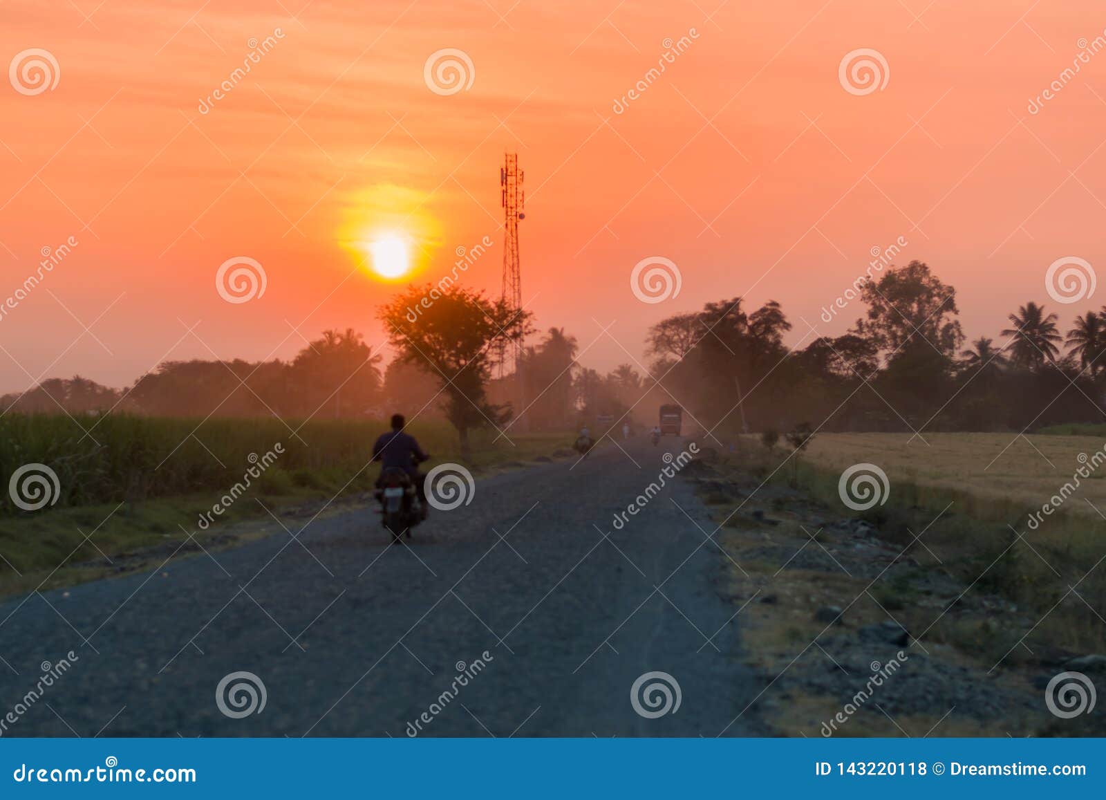 Beautiful sunset stock photo. Image of village, nature - 143220118