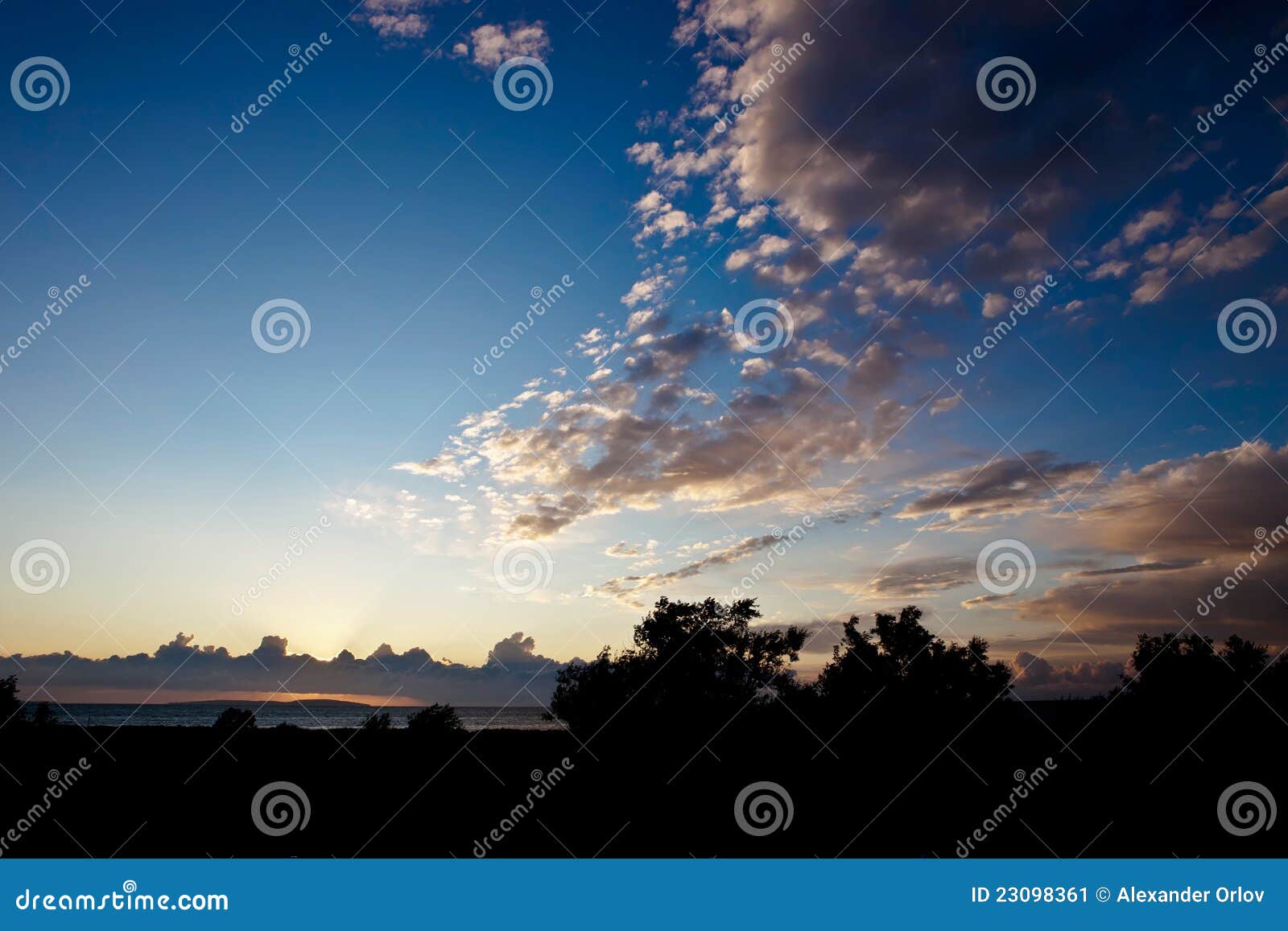 Beautiful Sunset Near River Stock Image - Image of peaceful, nature ...