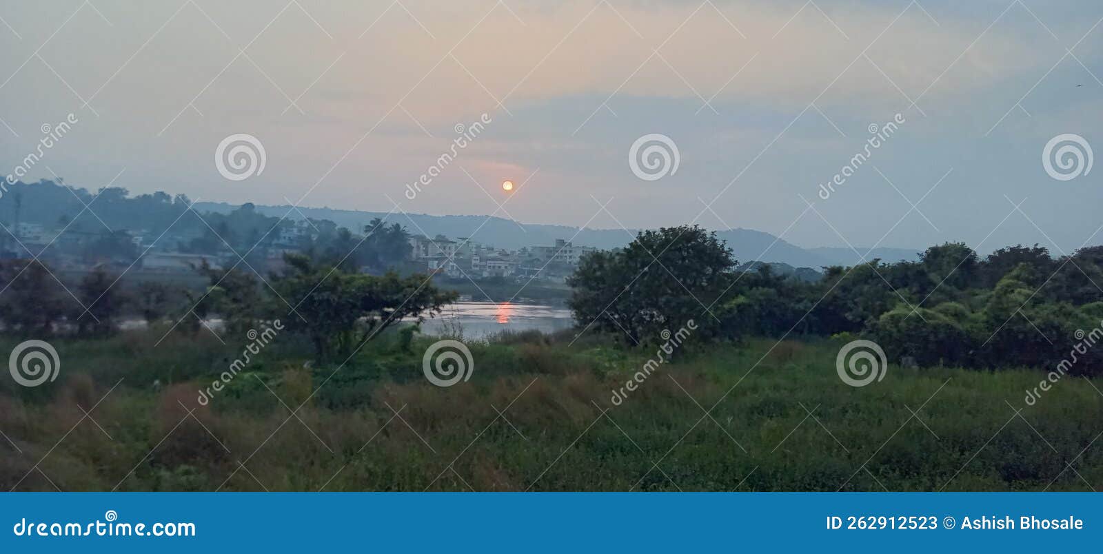 Beautiful Sunset Near the River in India Stock Image - Image of sunset ...