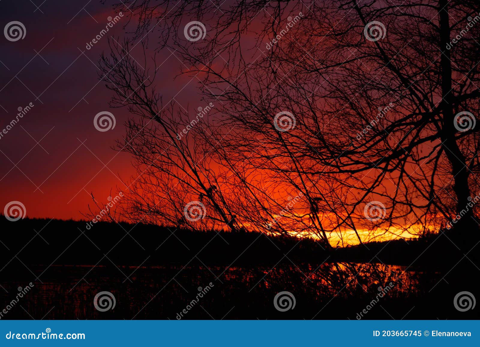 Beautiful Sunset in November on the Lake, Finland Stock Image - Image ...
