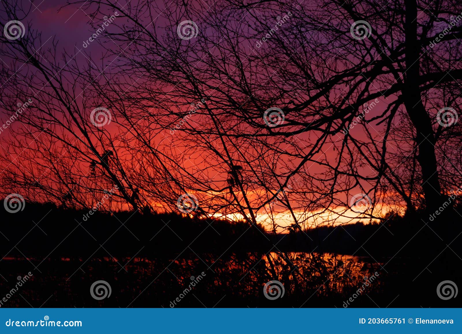 Beautiful Sunset in November on the Lake, Finland Stock Image - Image ...