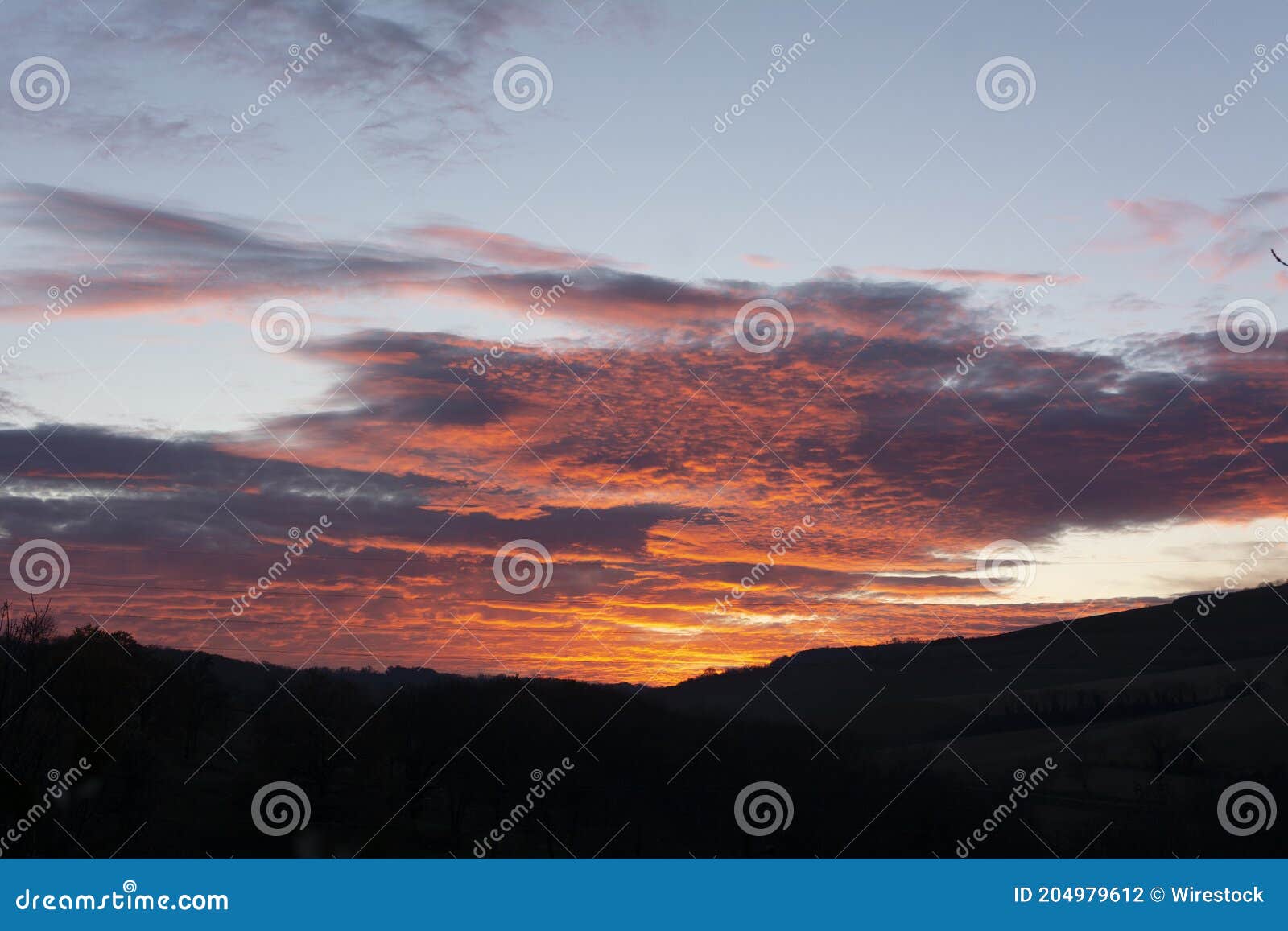 Beautiful Sunset in Orange Colors Stock Photo - Image of sundown ...