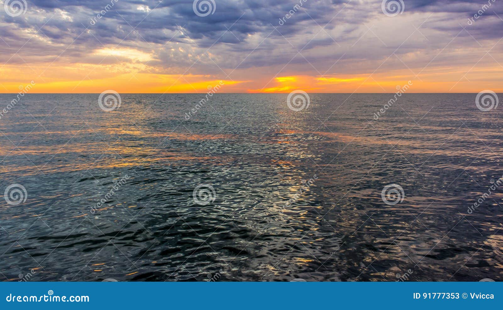 Beautiful Sunset Over a Calm Dark Sea Stock Image - Image of sunset ...