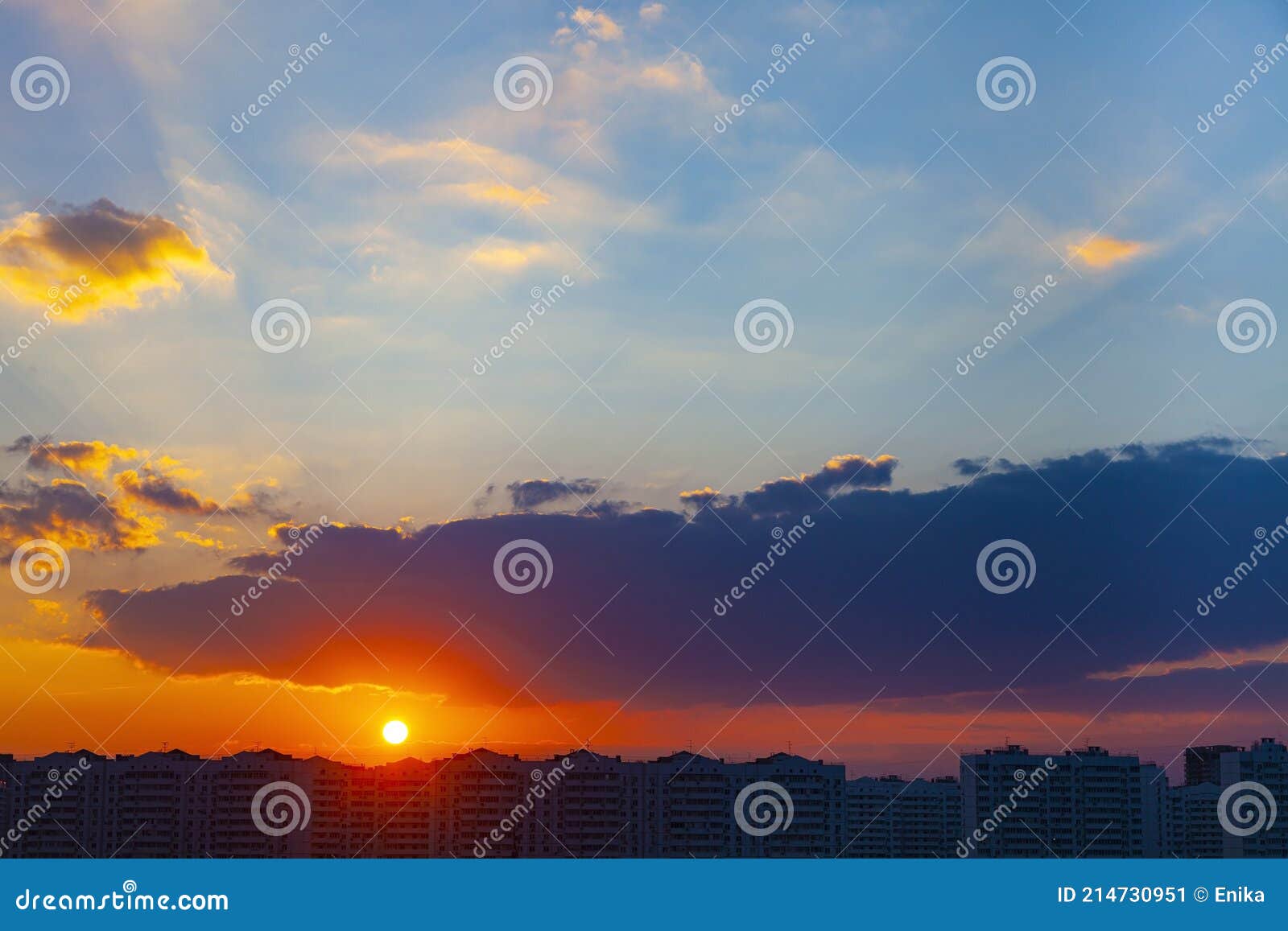 Beautiful Sunset Over the City Stock Image - Image of orange, summer ...