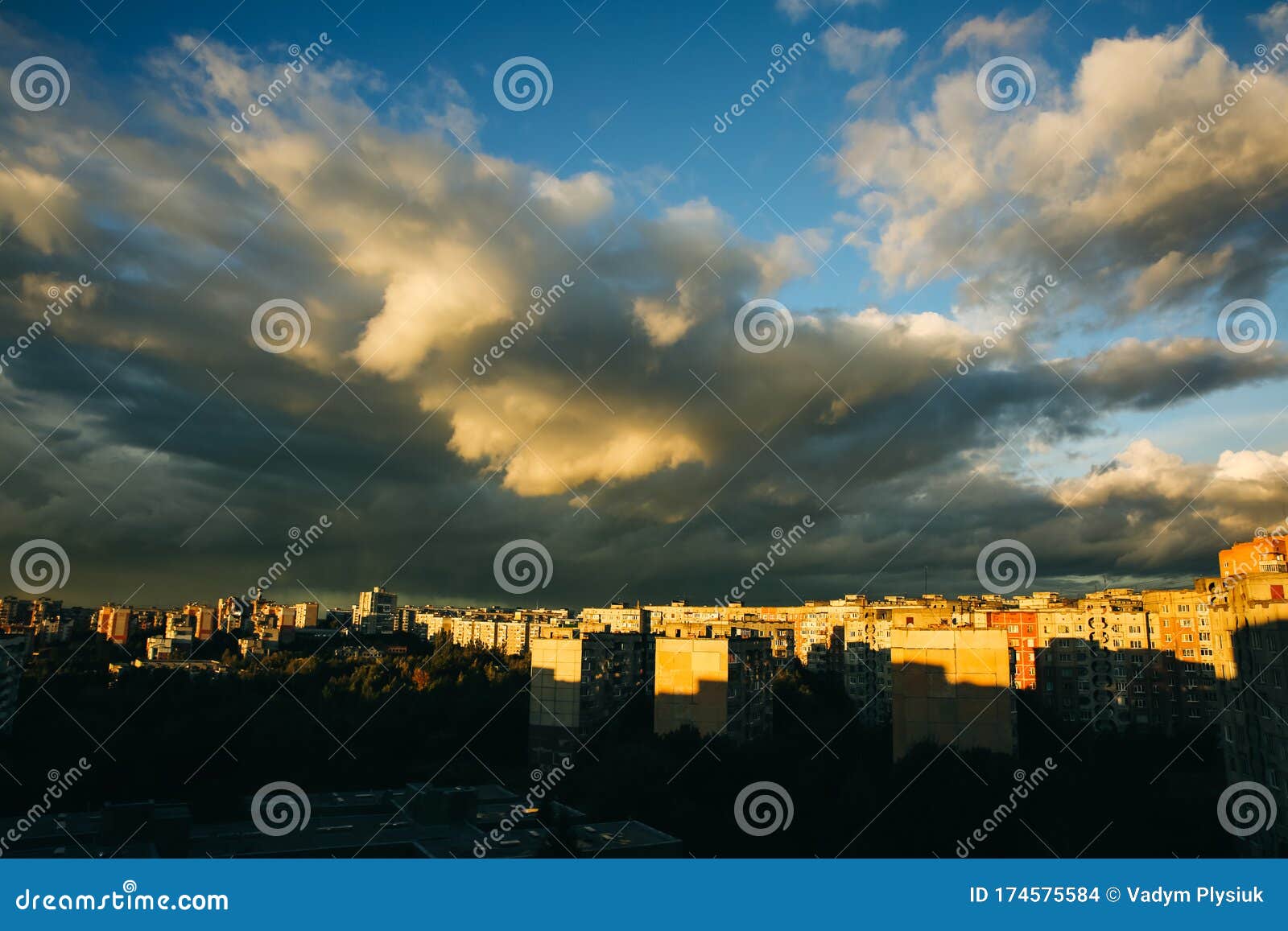 Beautiful Sunset Over the City. Beautiful Sky Colours Stock Photo ...