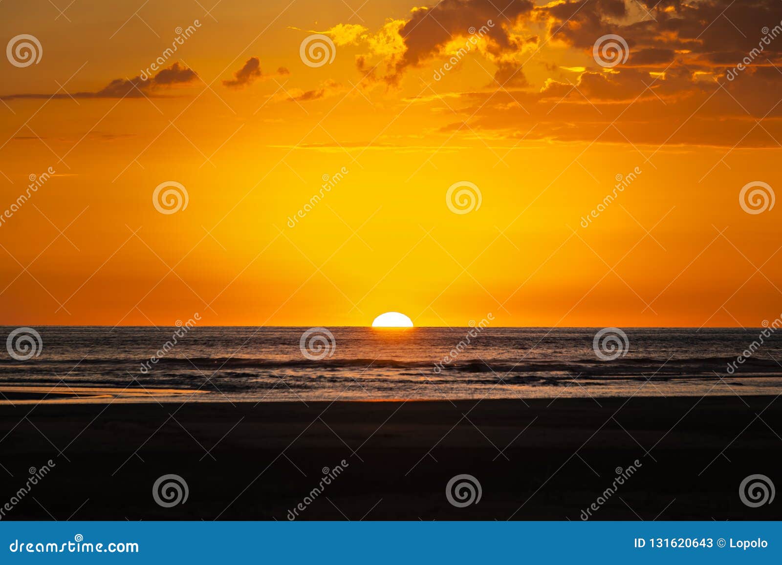 Beautiful Sunset Over Costa Rica. Red Sky Stock Image - Image of blue ...