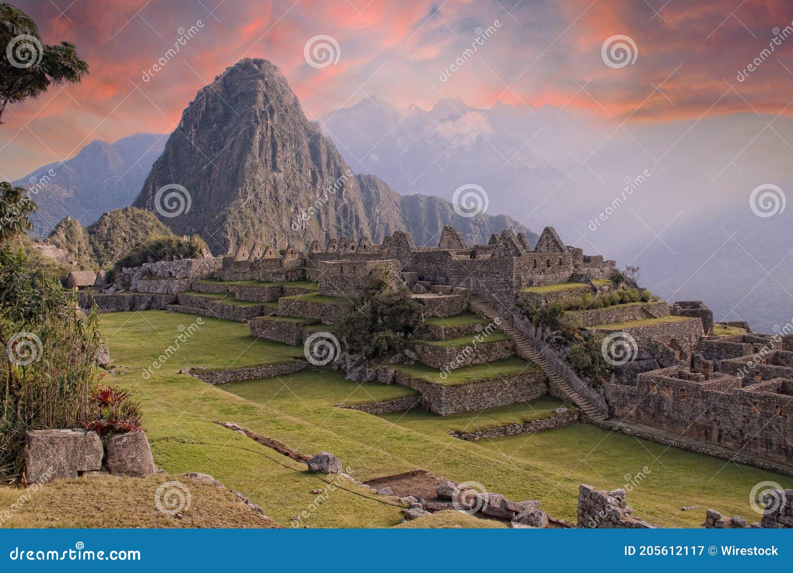 Beautiful Sunset Over Machu Picchu in Peru Stock Image - Image of ...