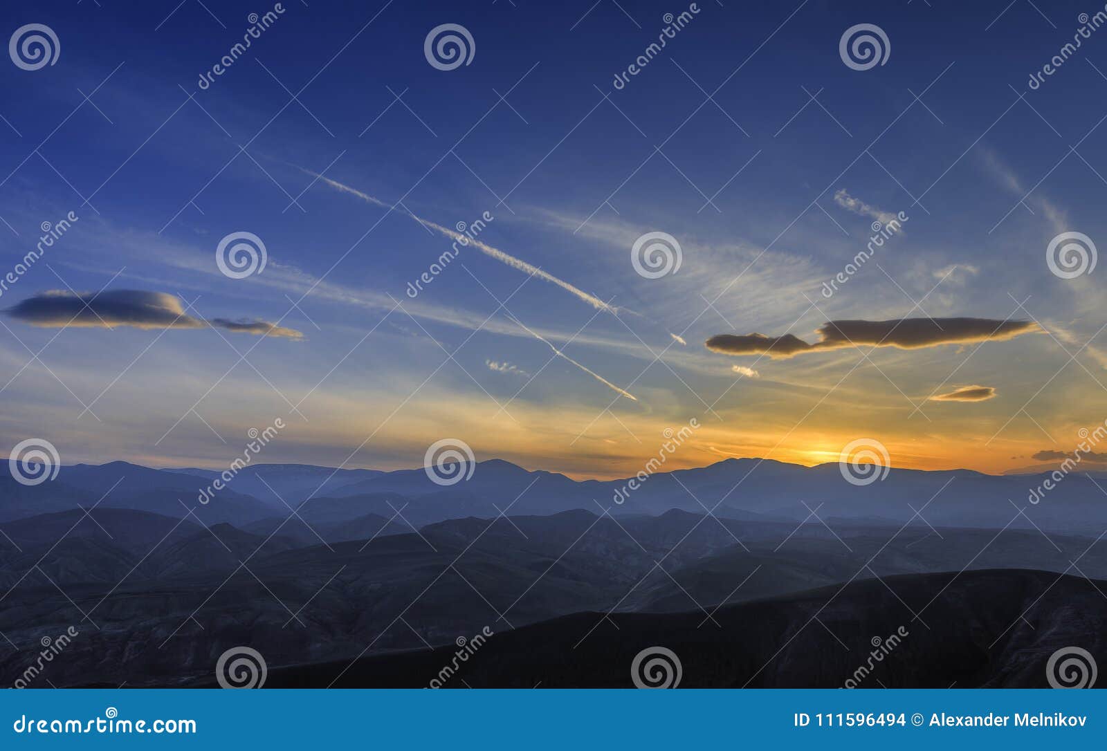 Beautiful Sunset Over the Mountains Stock Photo - Image of scene, dawn ...