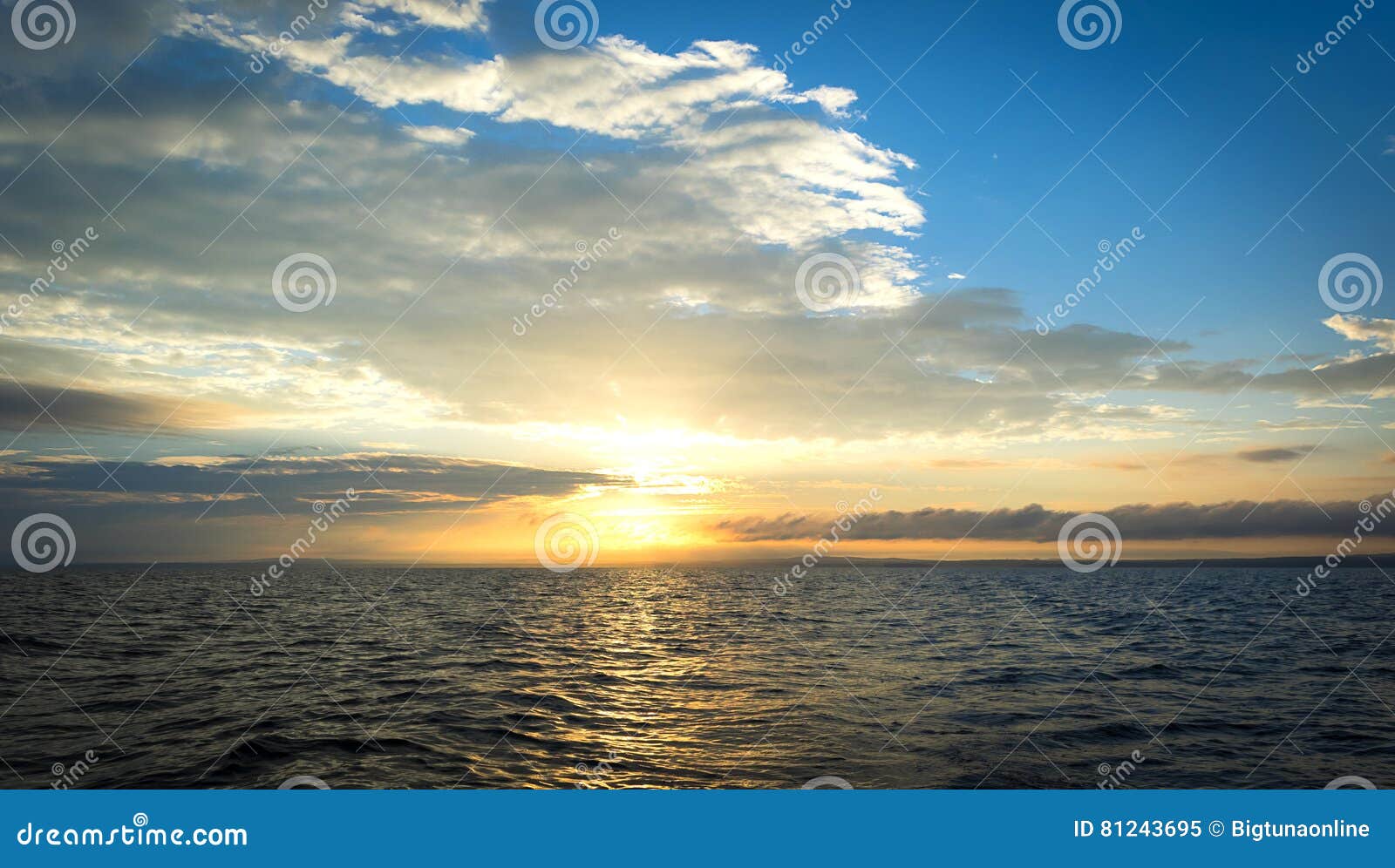 Beautiful Sunset Over the Ocean with the Colorful Sky Stock Image ...