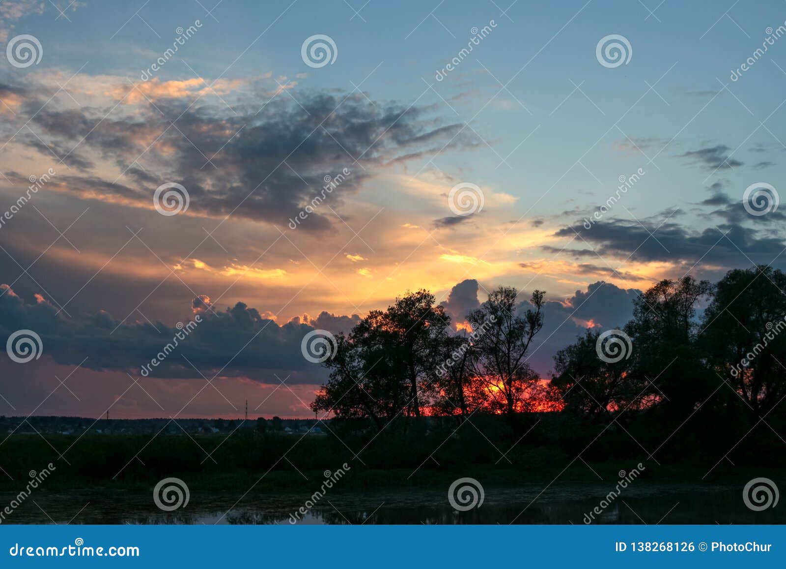 Beautiful Sunset Over the River Stock Photo - Image of background ...