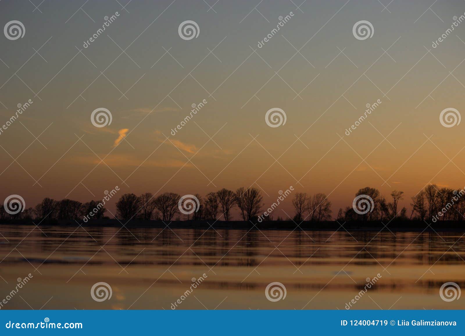 Beautiful Sunset Over the River. Toned Image Stock Image - Image of ...