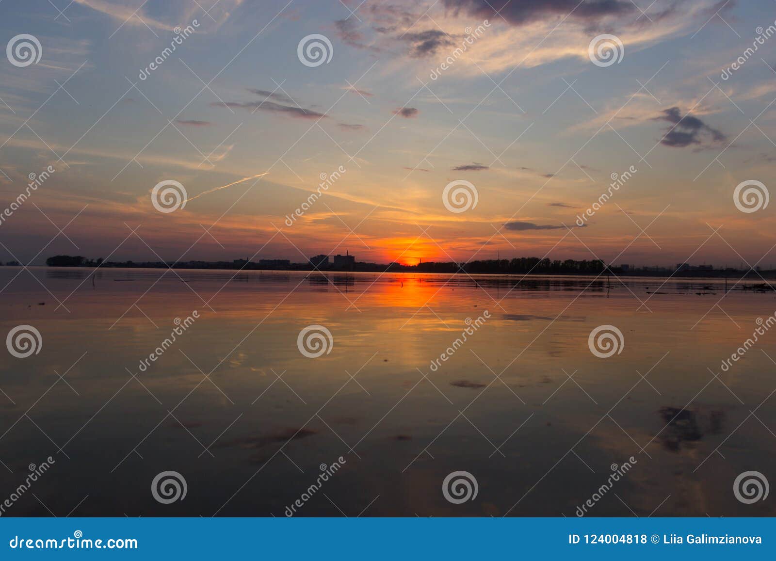 Beautiful Sunset Over the River. Toned Image Stock Photo - Image of ...