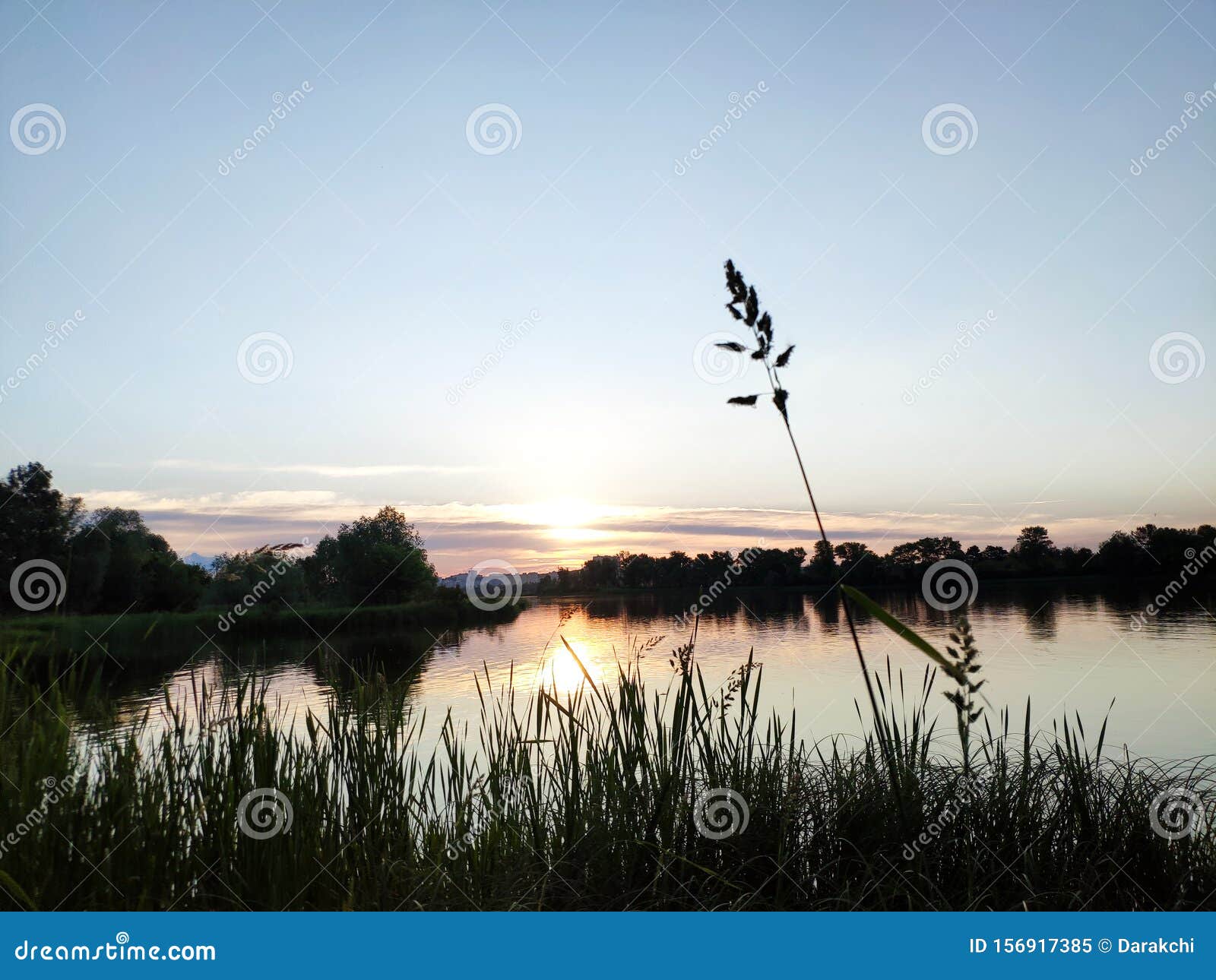Beautiful Sunset Over the River Stock Image - Image of dusk, natural ...