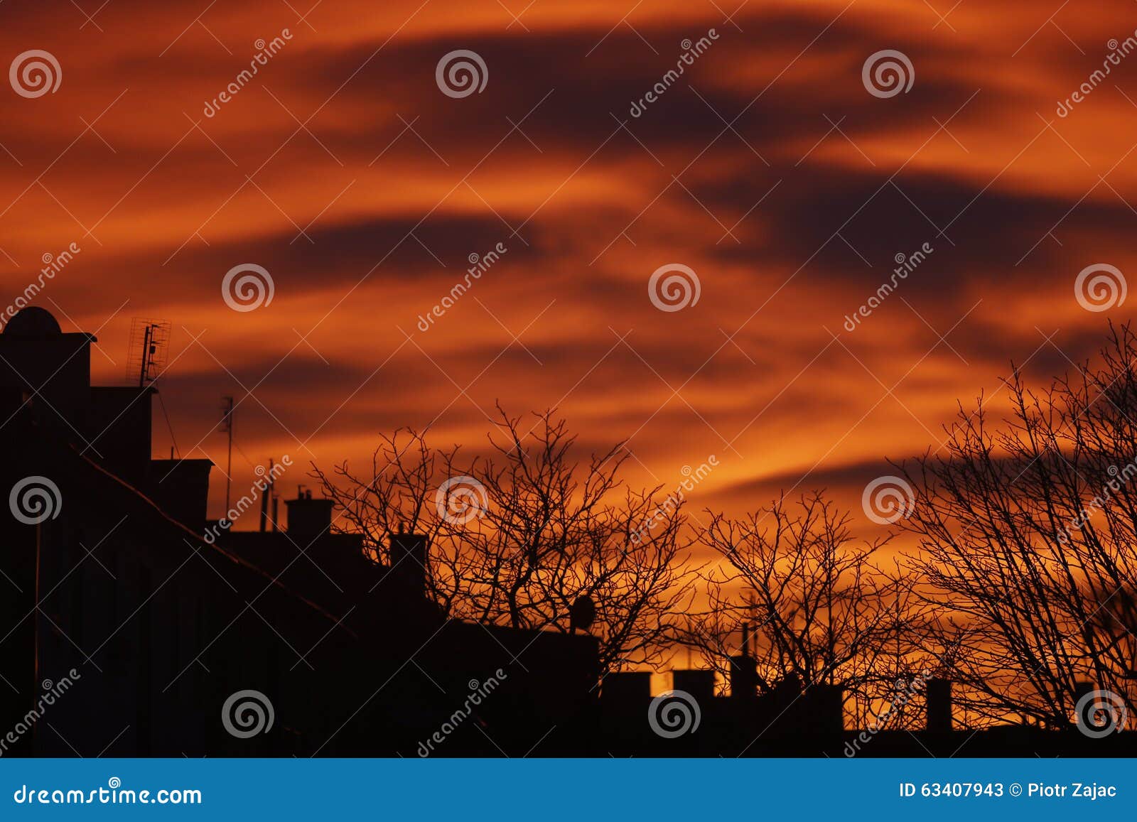 Beautiful Sunset Over Roofs Stock Image - Image of beautiful, colors ...