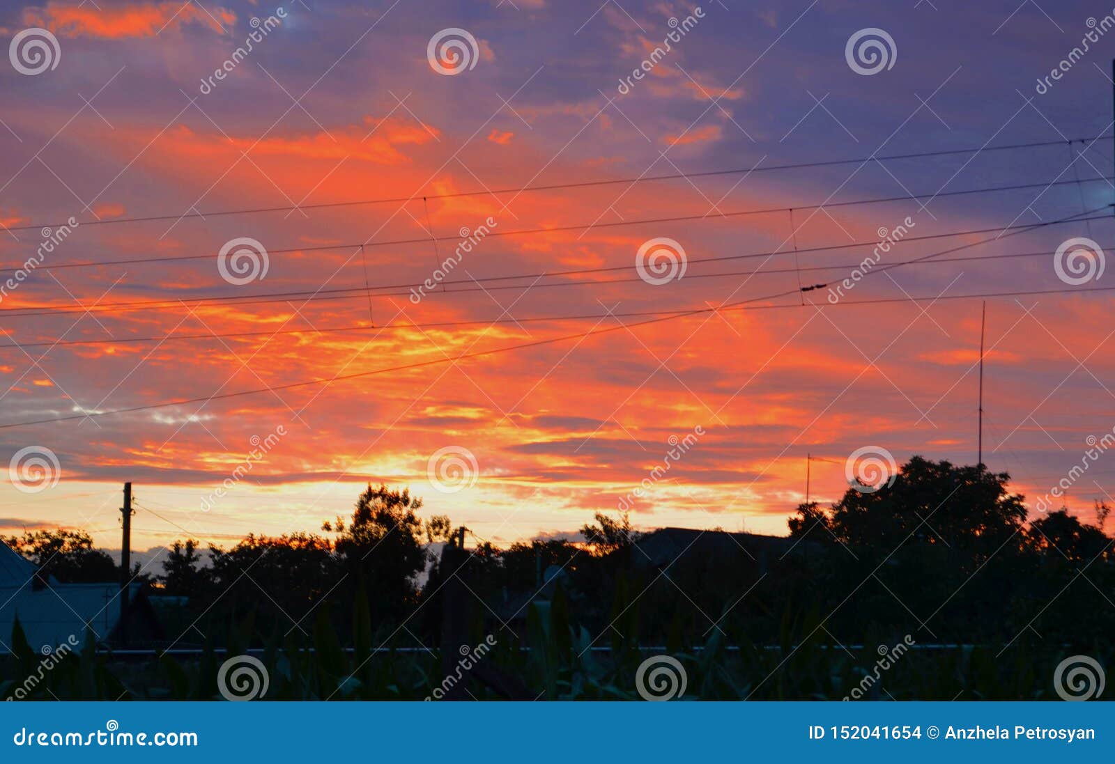 Beautiful Sunset Over the Rooftops Stock Photo - Image of beautiful ...