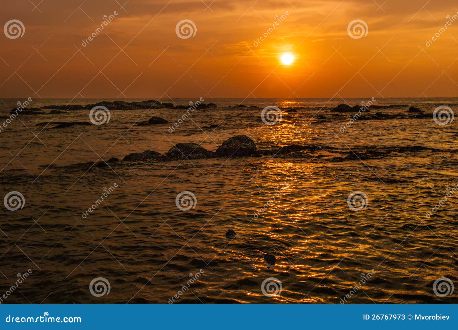 Beautiful Sunset Over the Sea Stock Image - Image of evening, scenic ...