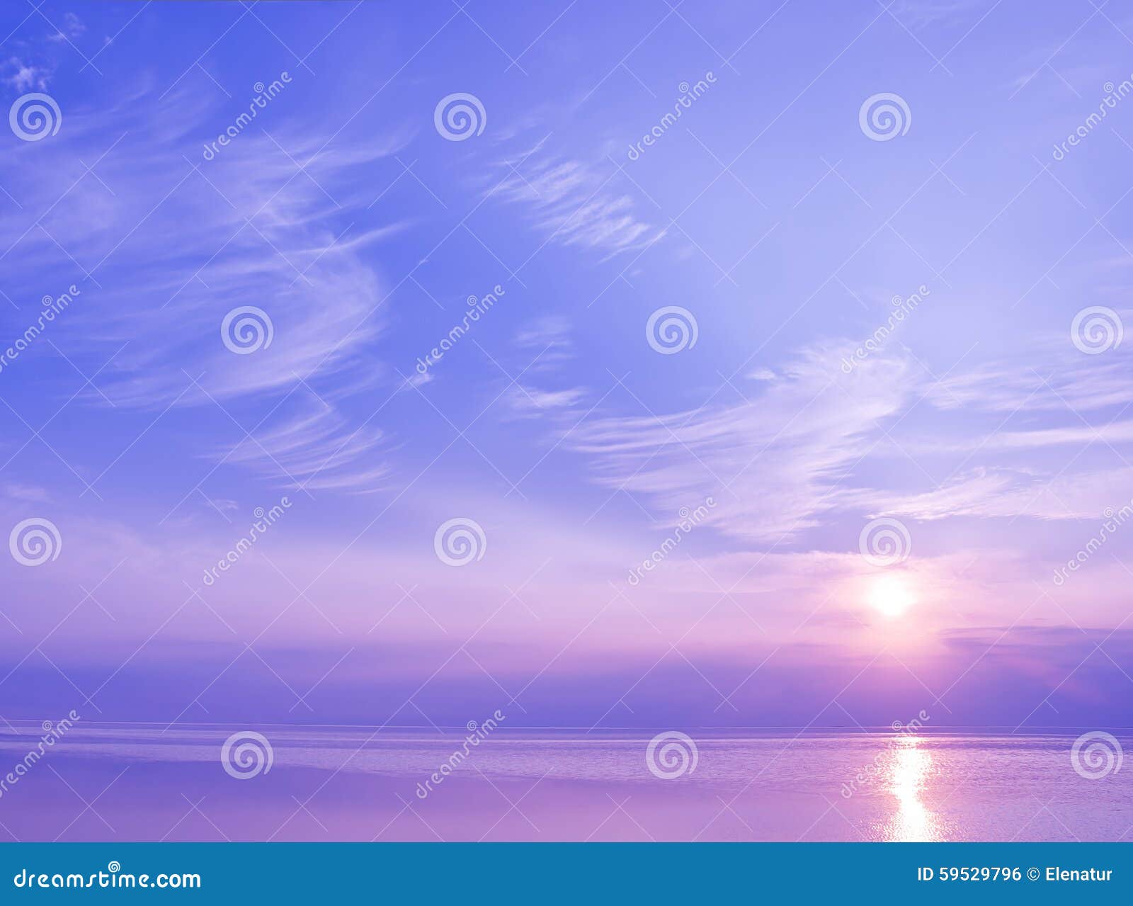 Beautiful Sunset Over the Sea of Blue and Violet Colors Stock Photo ...