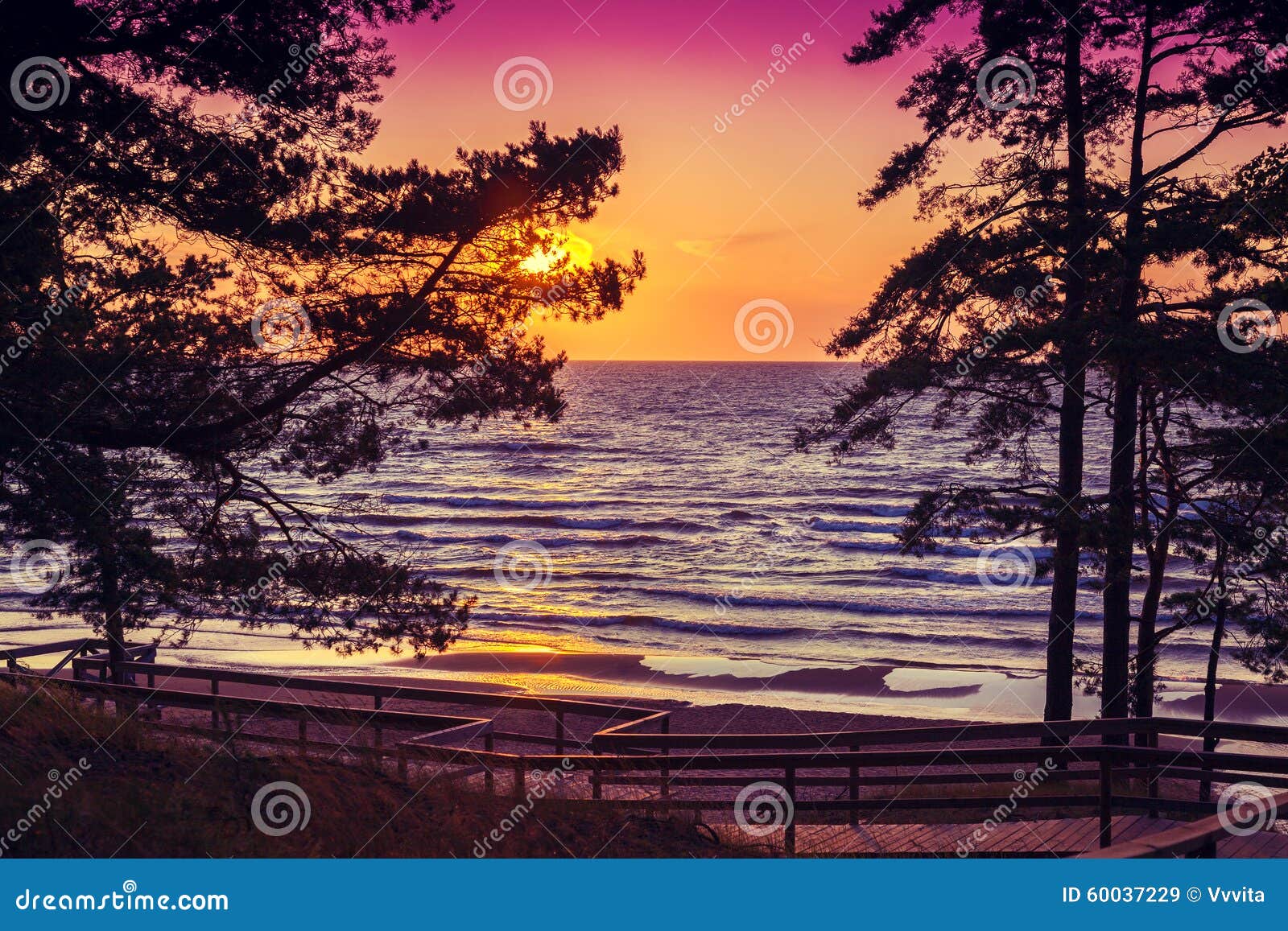 Beautiful sunset over sea stock image. Image of saulkrasti - 60037229
