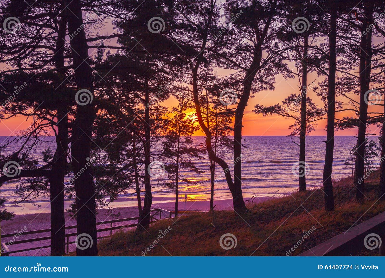 Beautiful sunset over sea stock photo. Image of saulkrasti - 64407724