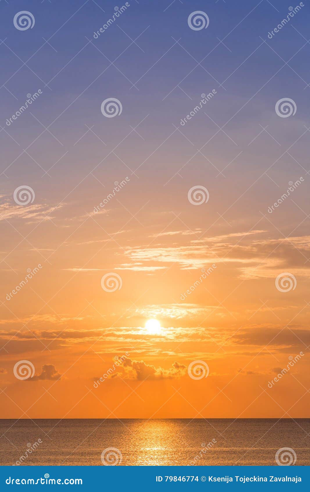 Beautiful Sunset Over the Sea, Seychelles, Vertical View Stock Photo ...