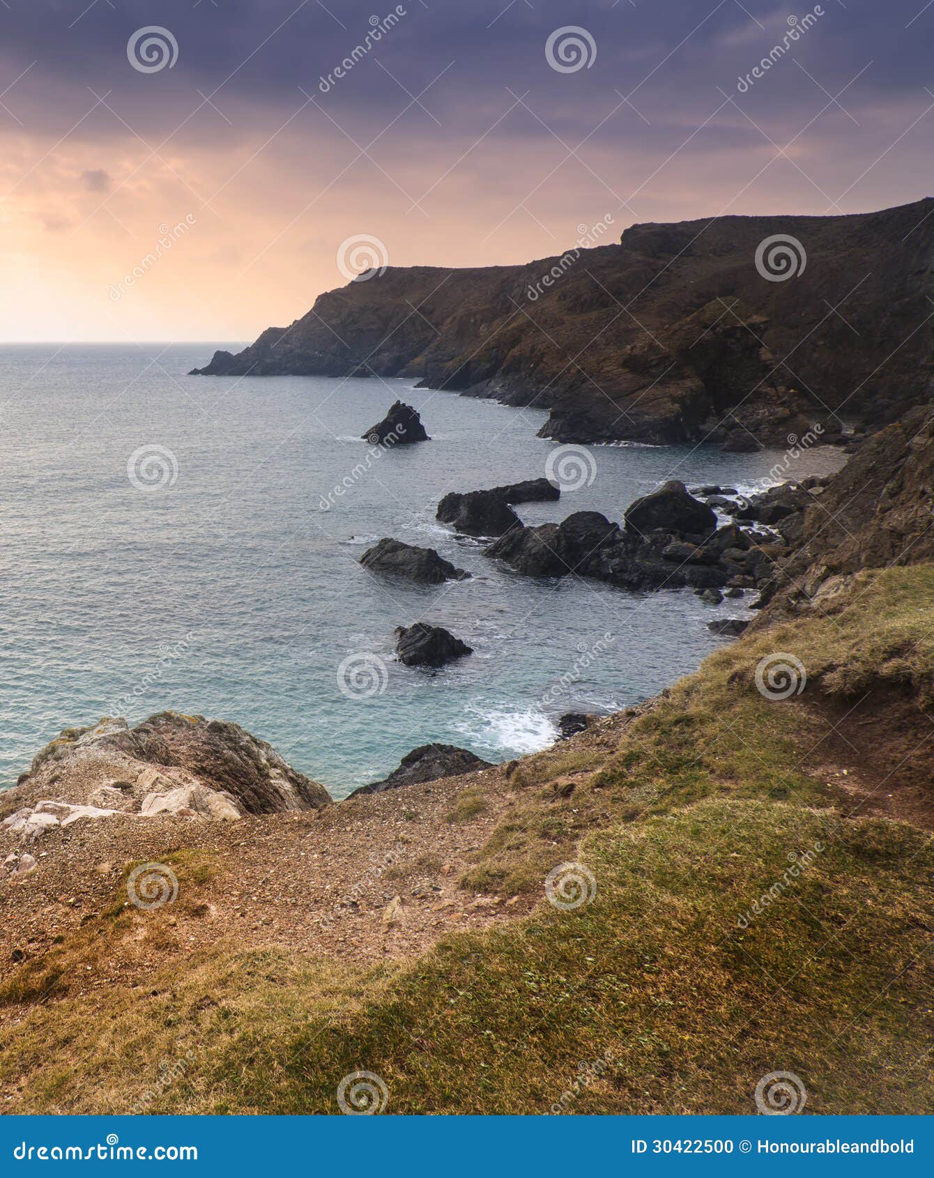 Beautiful Sunset Over Secluded Natural Cove Stock Photo - Image of ...
