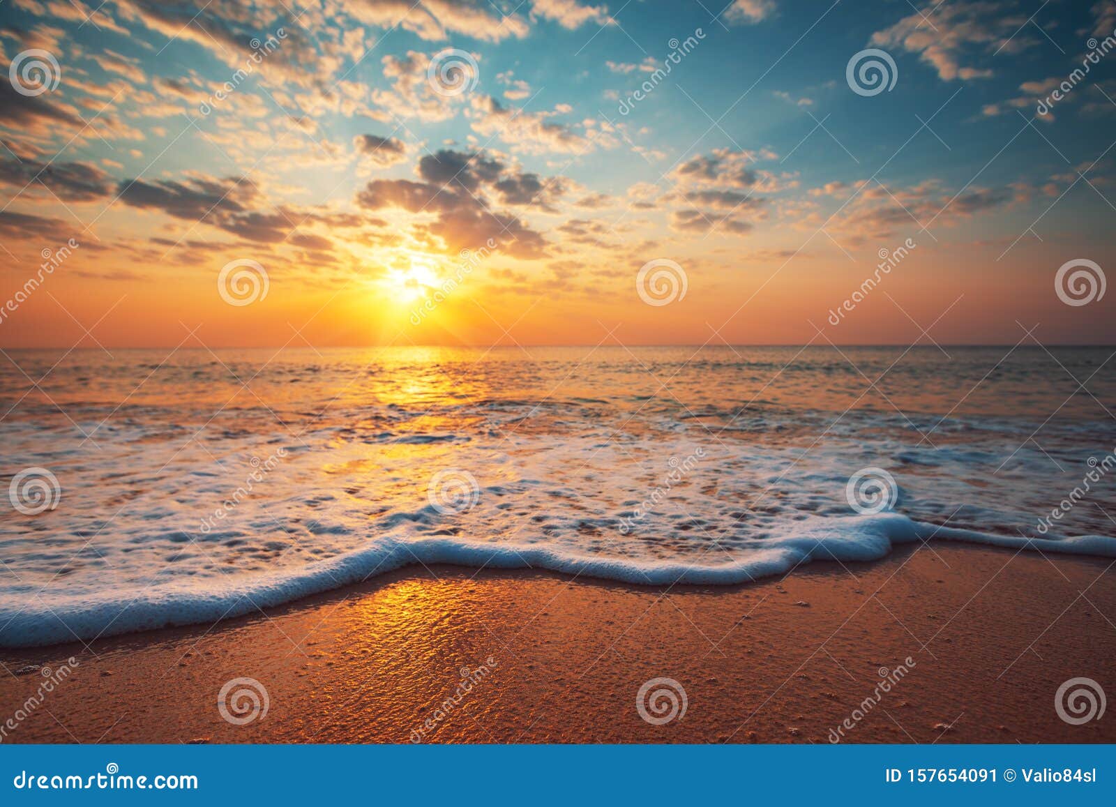 Beautiful Sunset Over the Tropical Sea Stock Image - Image of nature ...